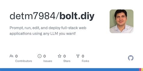 Github Detm7984boltdiy Prompt Run Edit And Deploy Full Stack
