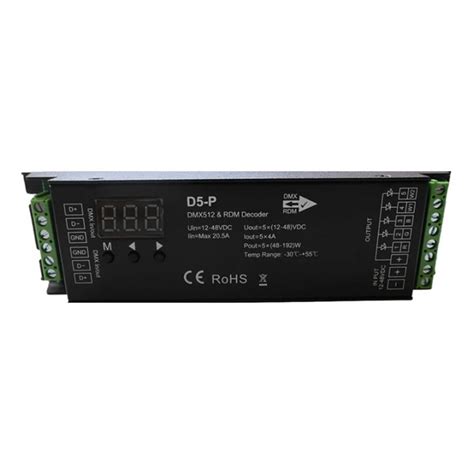 5 Channel DMX Decoder With RDM Digital Display DMX512 Dimmer Driver PWM