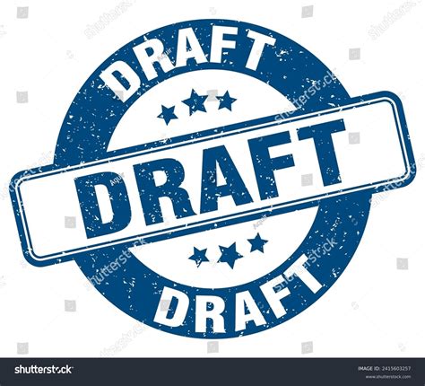 Draft Stamp Draft Sign Round Grunge Stock Vector Royalty Free