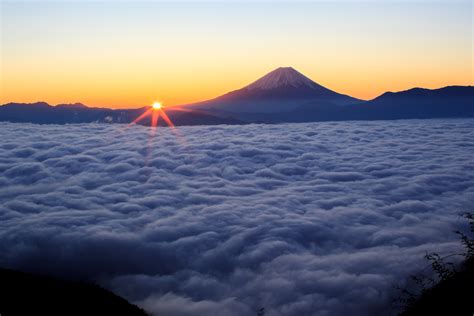 日の出と富士山日の入りと富士山を多数公開 富士彩景