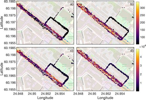 Example Of The Spatial Variability Of A B Lung Deposited Surface Area Download Scientific