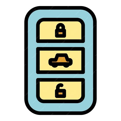 Premium Vector Lock Smart Key Car Icon Outline Lock Smart Key Car Vector Icon Color Flat Isolated