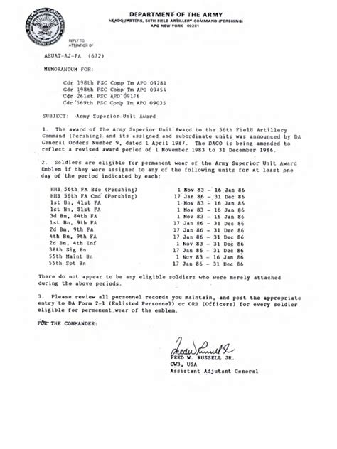 Department Of The Army General Orders 9 87 Pdf Battalion Brigade