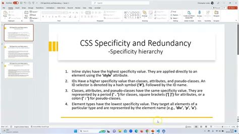 Css Specificity And Redundancy Wdd 230 Byu I Youtube