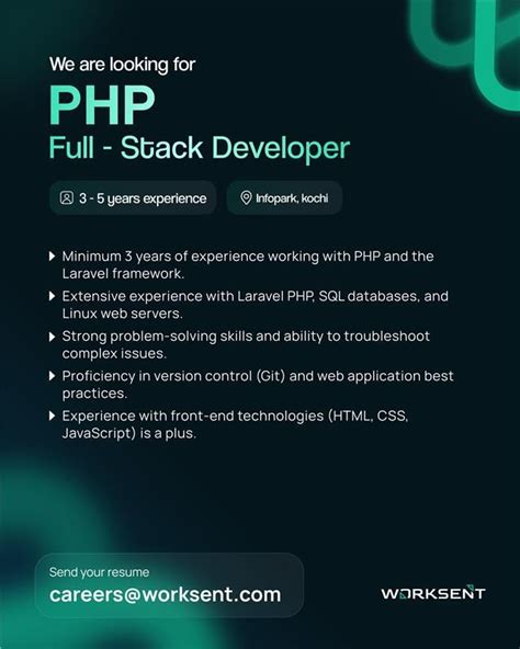 Php Laravel Fullstackdeveloper Hiring Linux Webservers Sql