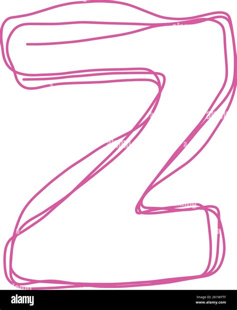 Alphabet Z Letter Hand Drawn Outline Stroke Drawing Illustration Element Art For Education Stock