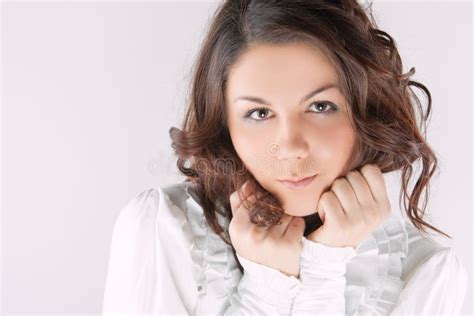 Sensual Cute Caucasian Female Posing On Stairs In The City Stock Image