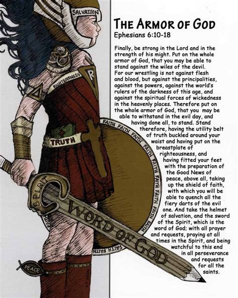 Armor Of God Ephesians 610 18 Illustrated Bible Verse Christian