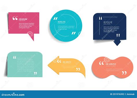 quote frames text in speech bubbles text fields stock vector