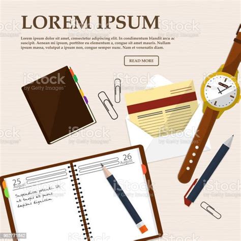 텍스트에 대 한 장소를 가진 데스크톱 비즈니스 사람입니다 평면 배경입니다 벡터 디자인에 대한 스톡 벡터 아트 및 기타 이미지 디자인 문자 벡터 Istock