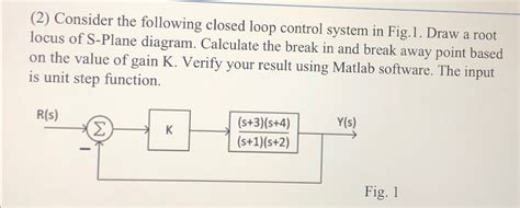 Get Answer 2 Consider The Following Closed Loop Control System In Fig1 Transtutors