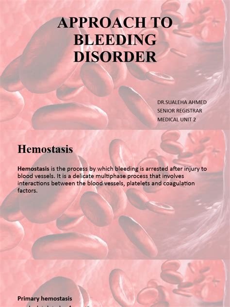 Bleeding Disorder 1 1 Pdf Bleeding Coagulation