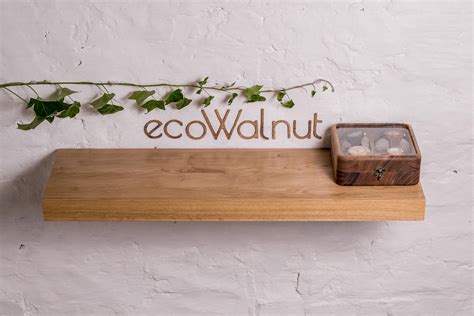 ᐉ Полка книжная Ecowalnut скрытого монтажа с прямоугольным краем M Дуб Ef 7 2 • Купить в Киеве