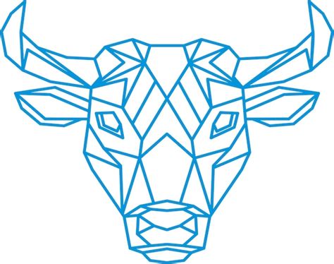 premium vector bull polygon geometric contour vector for cutting by plotter