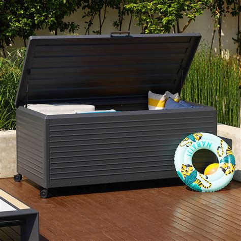 Mirador Outdoor Water Resistant Metal Deck Box With Wheels And Reviews