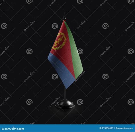 Small National Flag Of The Eritrea On A Black Background Stock Image