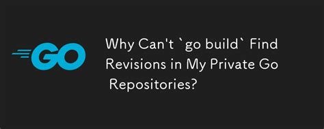 為什麼「go build」無法在我的私人 go 儲存庫中找到修訂版本？ golang php中文網