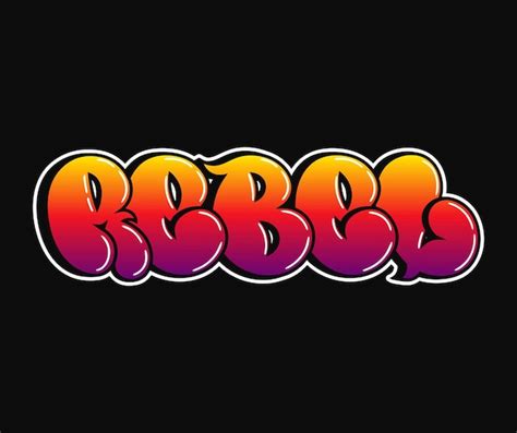 Premium Vector Rebel Single Word Letters Graffiti Style