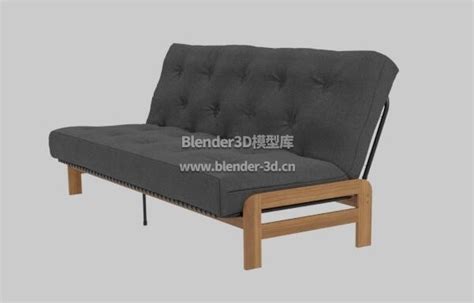 Blender 黑色宽沙发床3d模型素材资源免费下载 Blender3d模型库