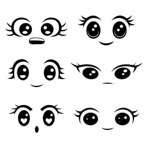 Premium Vector Cute Anime Girls Eyes Manga Style For Cartoon Element