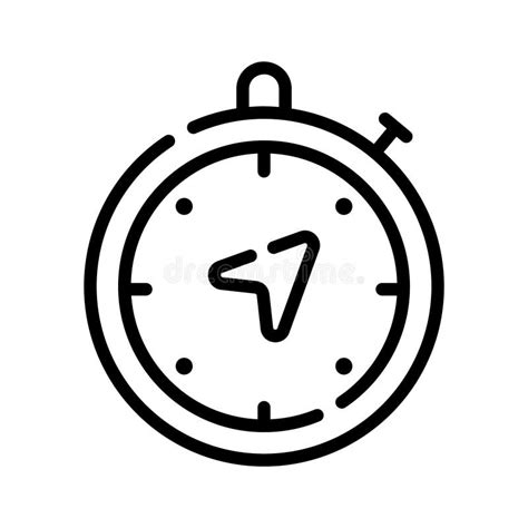 Trendy Line Style Icon Of Compass Tool Stock Vector Illustration Of