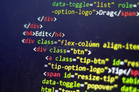 Html Code Computer Programming Source Code Abstract Screen Of Web Developer Digital