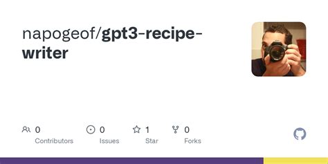 Github Napogeofgpt3 Recipe Writer