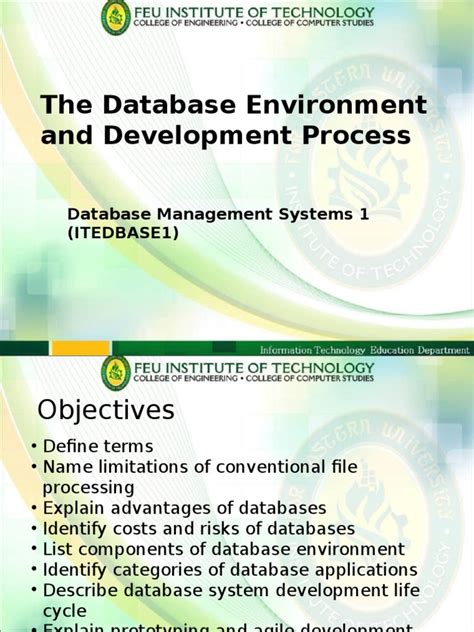 Lesson 1 The Database Environment And Development Process Pdf