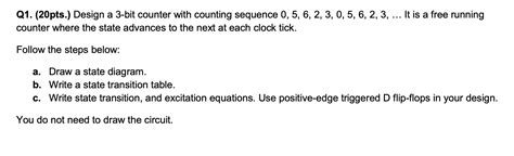 solved q1 20pts design a 3 bit counter with counting