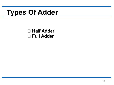 1ripple Carry Adder Full Adder Implementation Using Half Adder Pptx