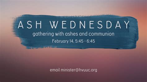 Ash Wednesday Gathering — Congregation News — Holston Valley Unitarian