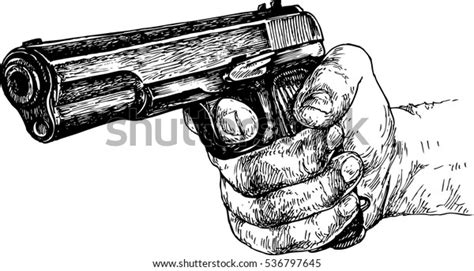 Gun Hand Hand Drawn Vector Illustration Stock Vector Royalty Free