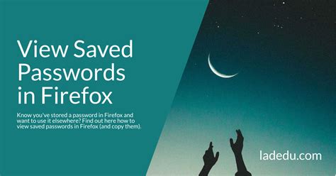 How To Show Saved Passwords In Firefox La De Du