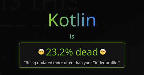 Is Kotlin Dead Deaditude Score 232