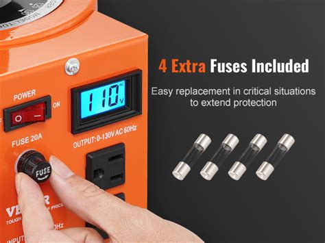 Vevor 2000va Auto Variable Voltage Transformer 15 3 Amp 110v Input 0 130v Output Ac Voltage