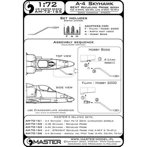 Master Am 72 165 1 72 A 4 スカイホーク Bent 給油プローブ ブーム A 4m N Oa 4m