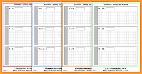 KS Arithmetic Adding Two Numbers Test Practice Classroom Secrets Classroom Secrets