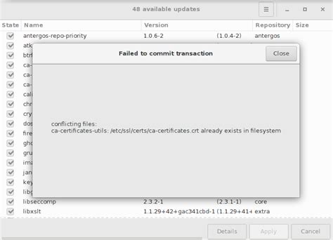 Antergos No Updates All Because A File With The Same Name Already Exists R Linux Noobs