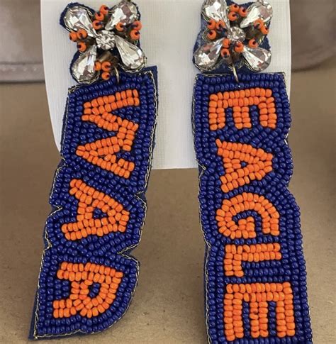 Auburn University War Eagle Beaded Earrings