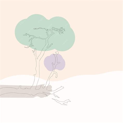 Premium Vector Hand Drawn Tree Line Art Illustration