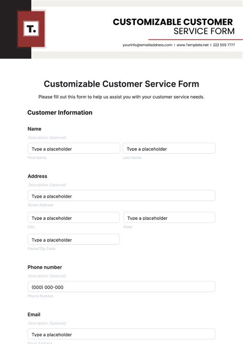 Free Customizable Customer Service Form Template To Edit Online