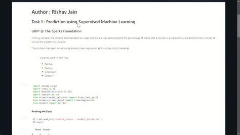 Rishav Jain On Linkedin Sparksfoundation Python Ml Machinelearningalgorithms 20 Comments