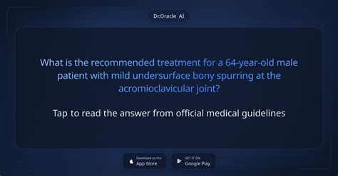 What Is The Recommended Treatment For A 64 Year Old Male Patient With Mild Undersurface Bony