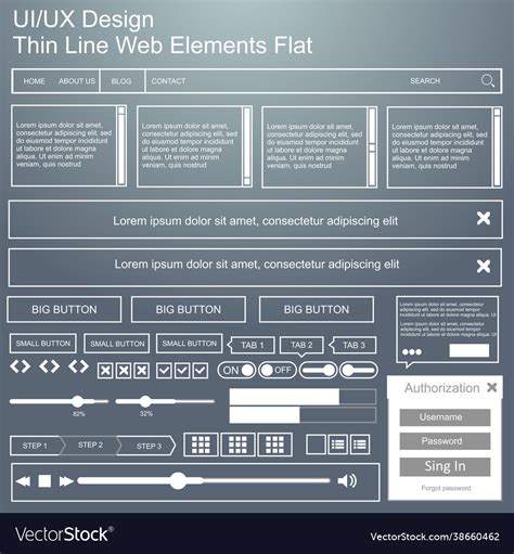 Ui Ux Kit For Mobile Applications And Web Sites Vector Image