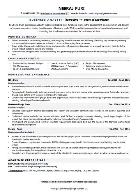 Business Analyst Resume Examples And Template With Job Winning Tips