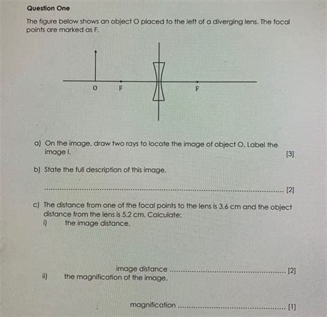 Solved Question One The Figure Below Shows An Object O Chegg