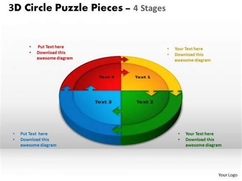 PowerPoint Layout Growth Circle Puzzle Ppt Template