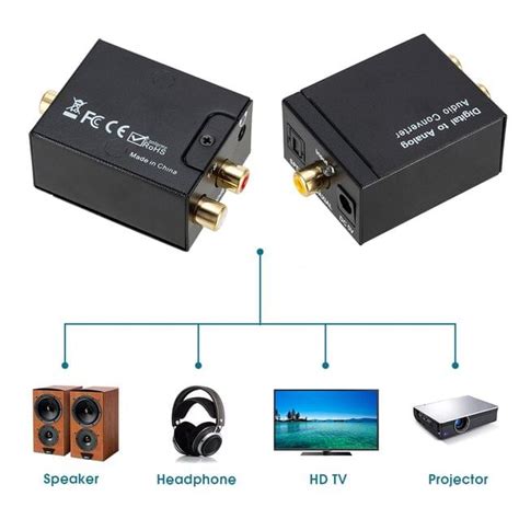 Digital Optical Coax To Analog Rca Audio Converter