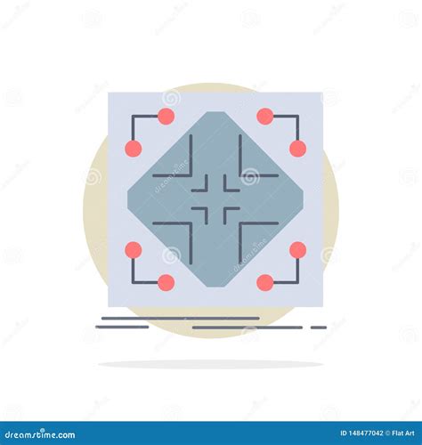 Data Infrastructure Network Matrix Grid Flat Color Icon Vector