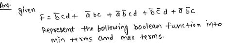 Answered 3 Consider The Following Boolean Function F Bcd ābc